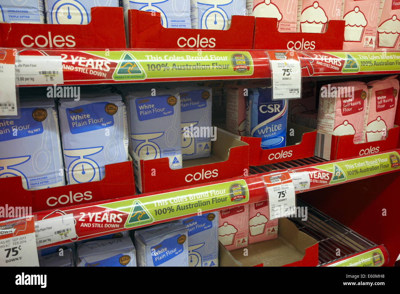Interior of a Coles supermarket in north sydney,australia, with own ...