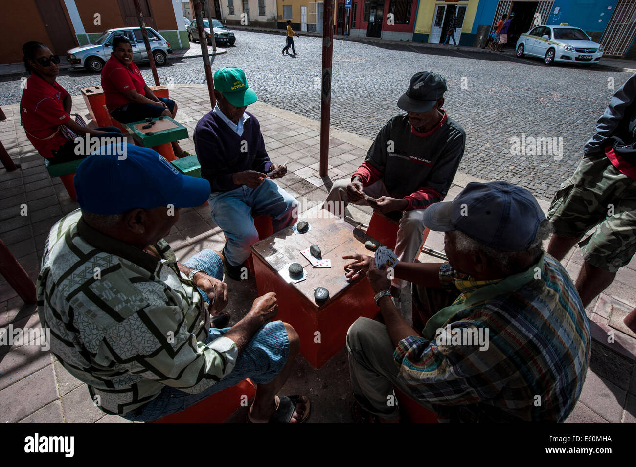 Native people of Mindelo, the only town on Sao Vicente Island in Cape ...