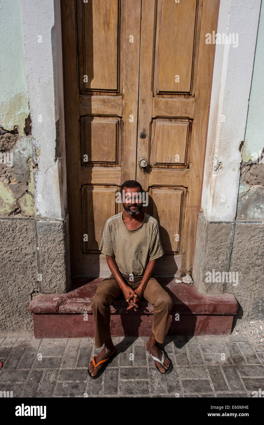 Native people of Mindelo, the only town on Sao Vicente Island in Cape ...