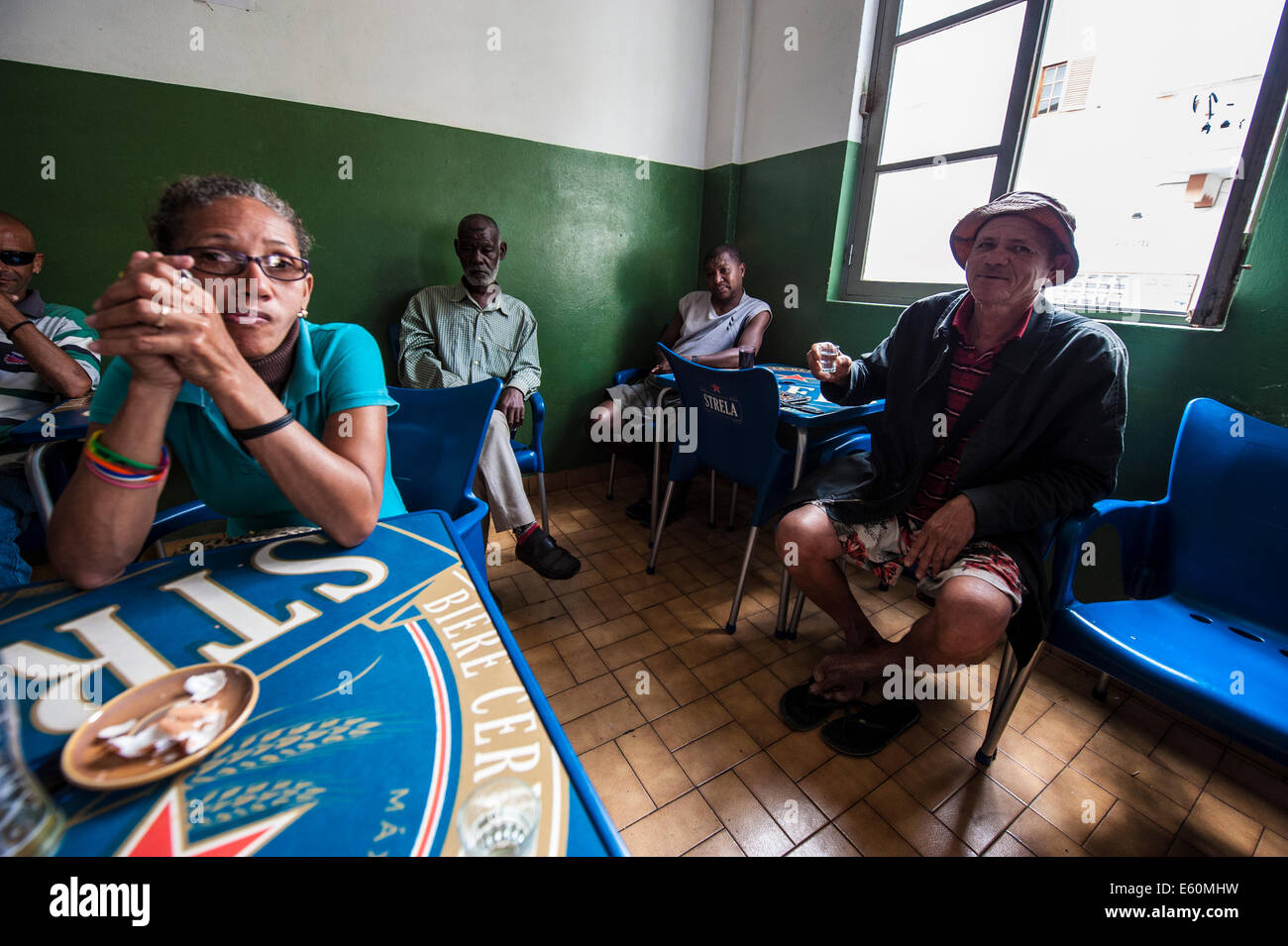 Native people of Mindelo, the only town on Sao Vicente Island in Cape ...