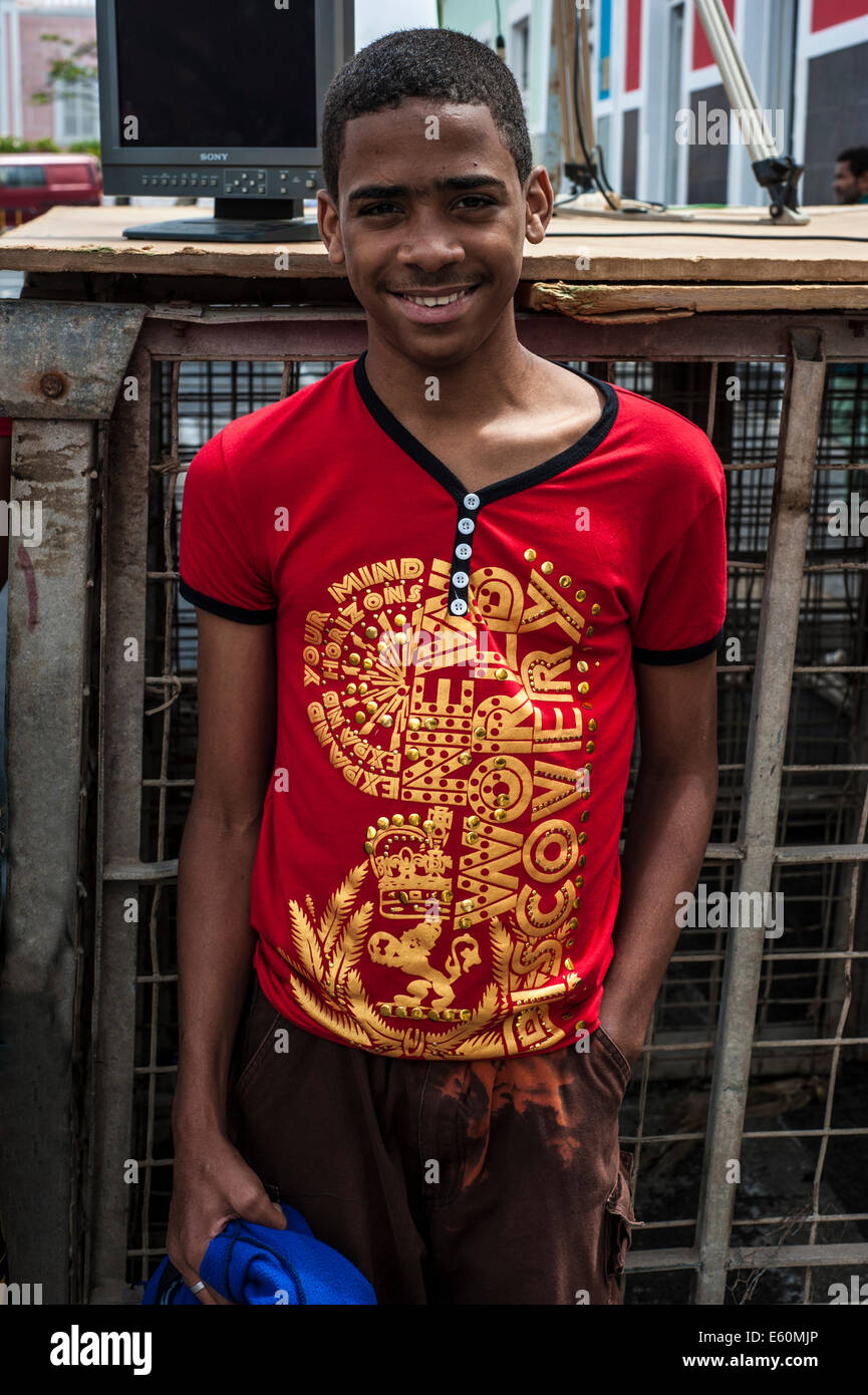 Native people of Mindelo, the only town on Sao Vicente Island in Cape ...
