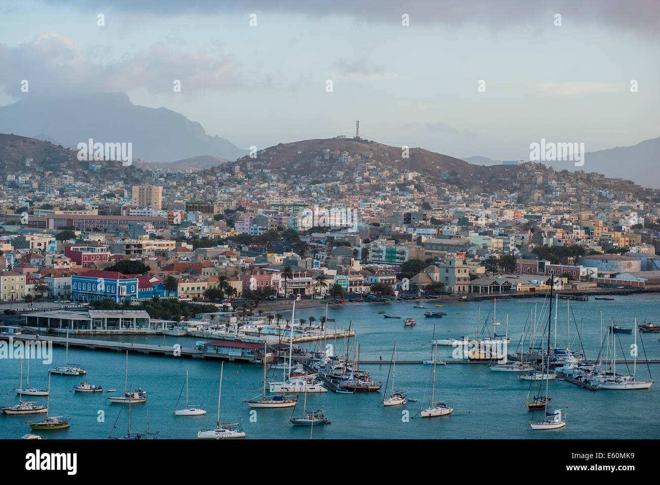 Porto Grande - Mindelo Bay on the island Sao Vicente, archipelago of ...