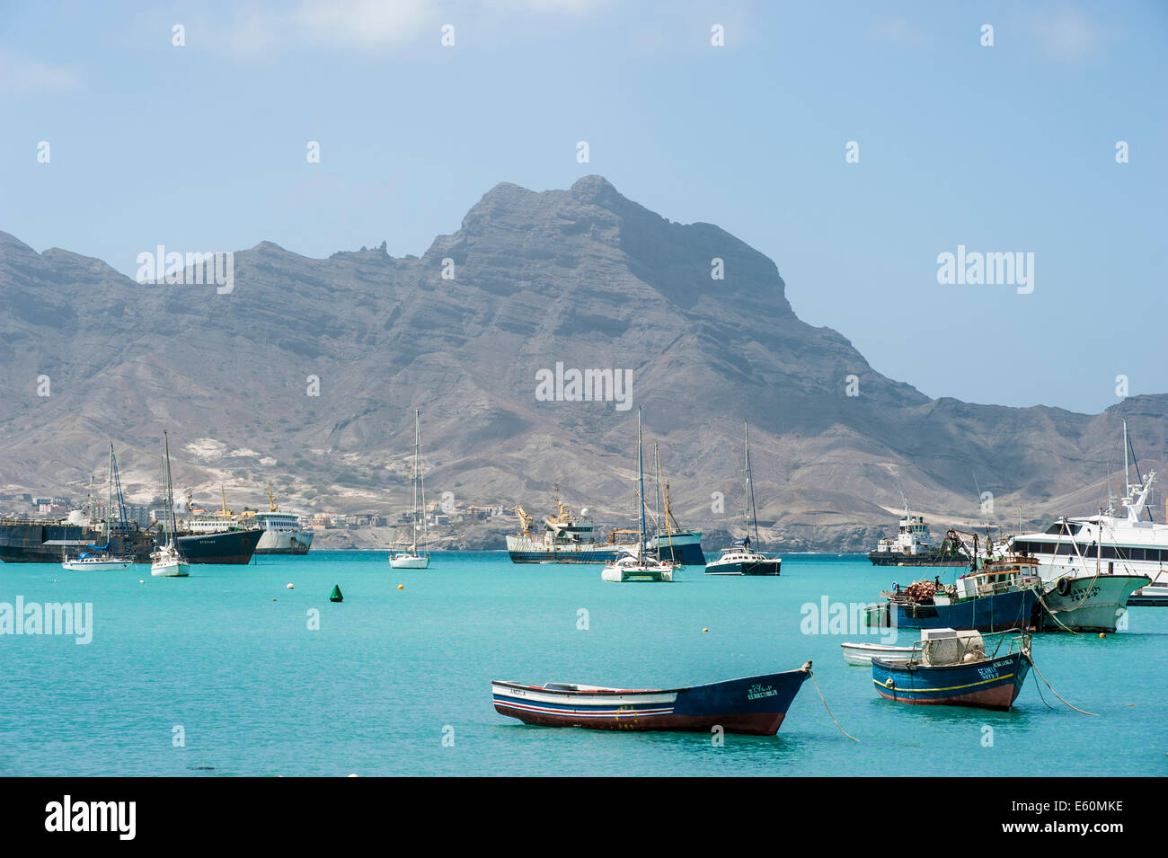 Porto Grande - Mindelo Bay on the island Sao Vicente, archipelago of ...