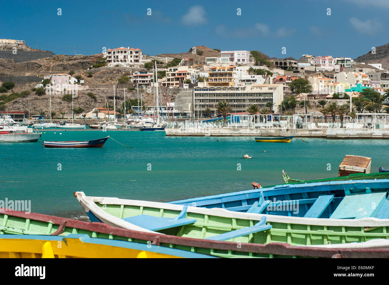Porto Grande - Mindelo Bay on the island Sao Vicente, archipelago of ...