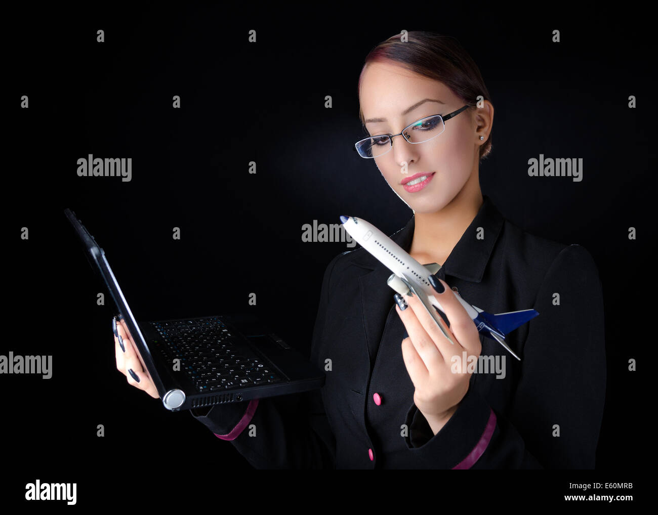 Airplane laptop hi-res stock photography and images - Alamy