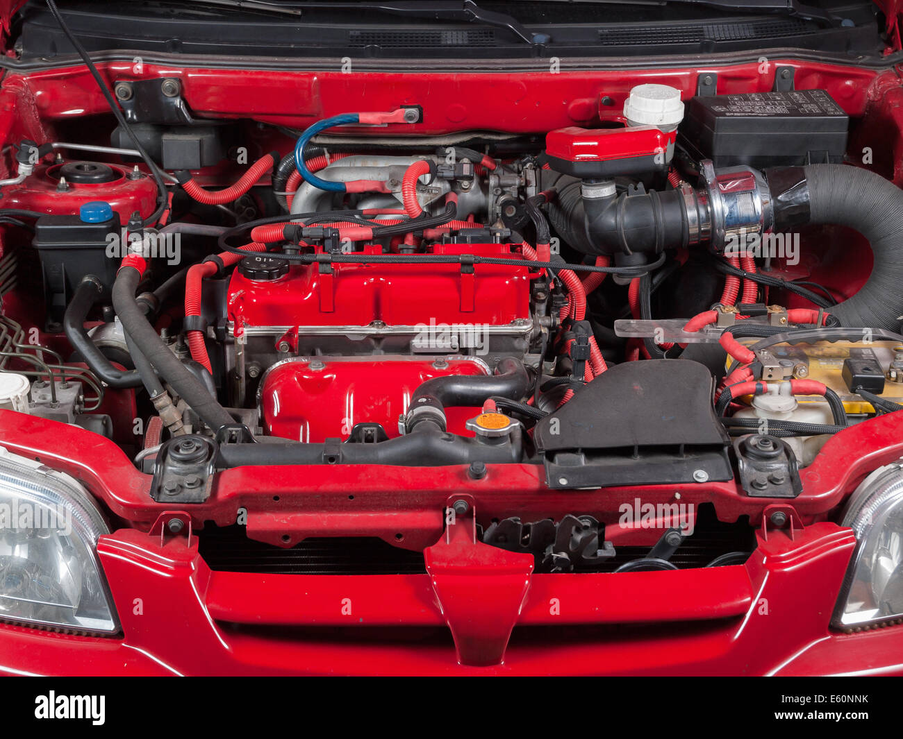 Automobile engine background in a work shop Stock Photo - Alamy