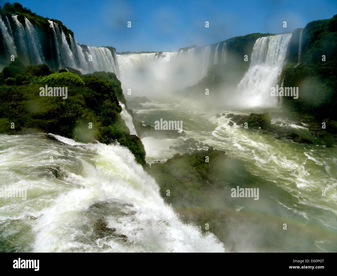 Iguazu Falls, one of the Natural Wonders of the World, on the border of ...