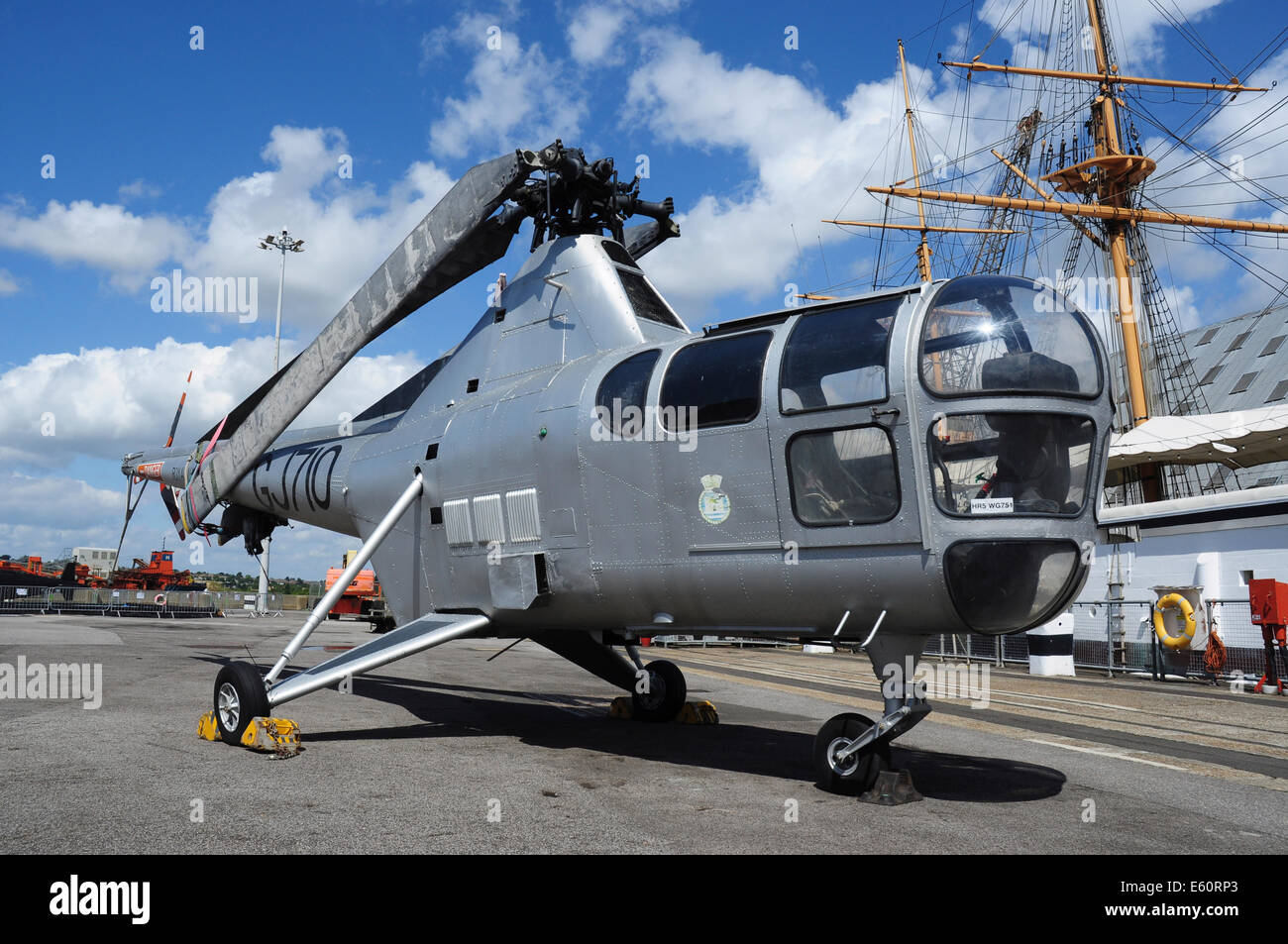 1952 Westland Dragonfly helicopter at Chatham Historic Dockyard, Kent ...