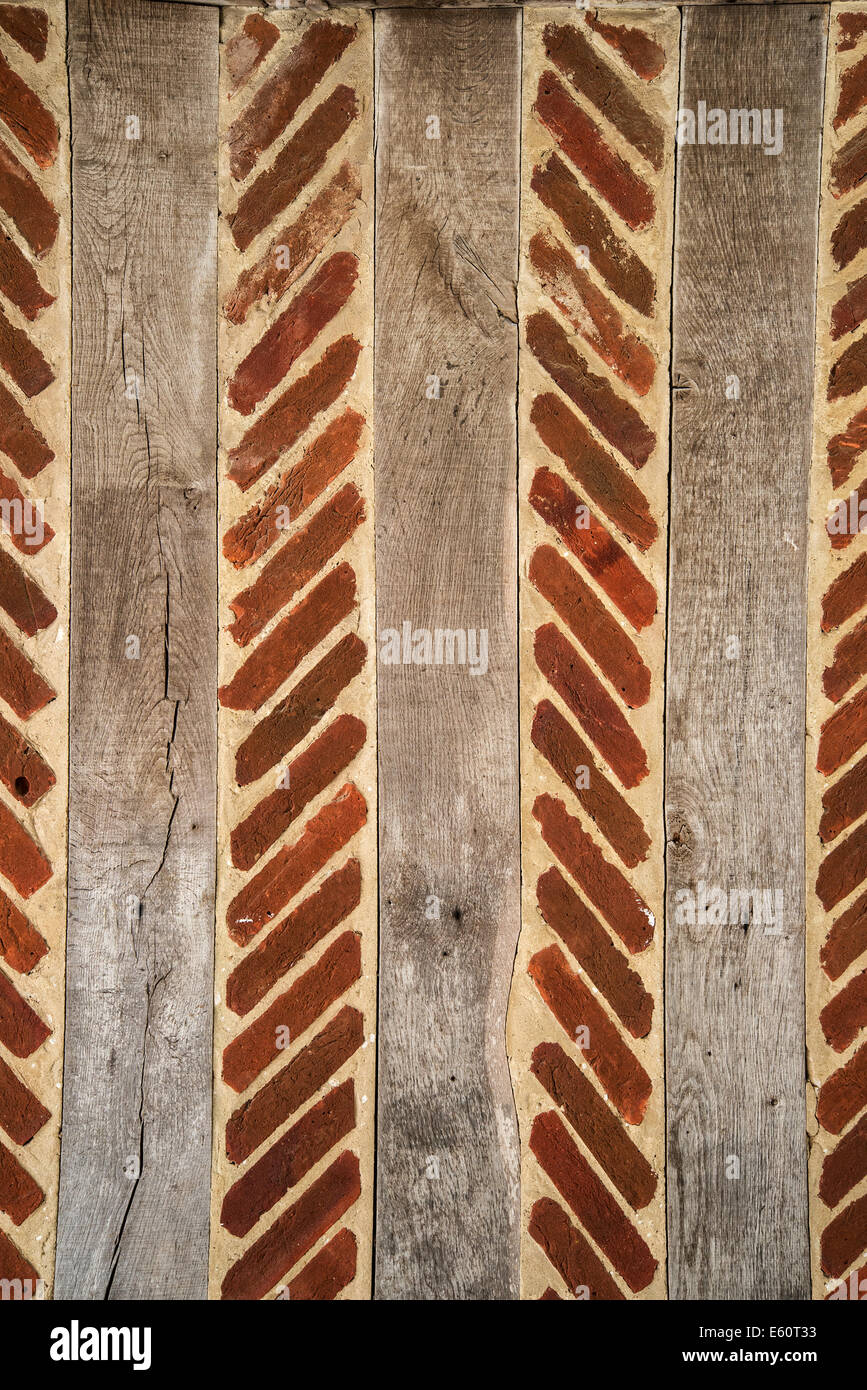 18th Century brick and wood mortar wall background Stock Photo - Alamy