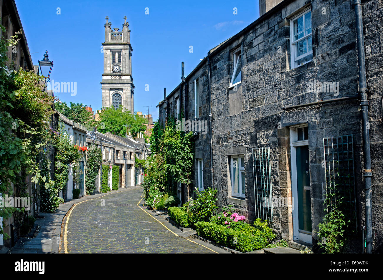 The view along Circus Lane looking towards St Stephen's Church in the ...
