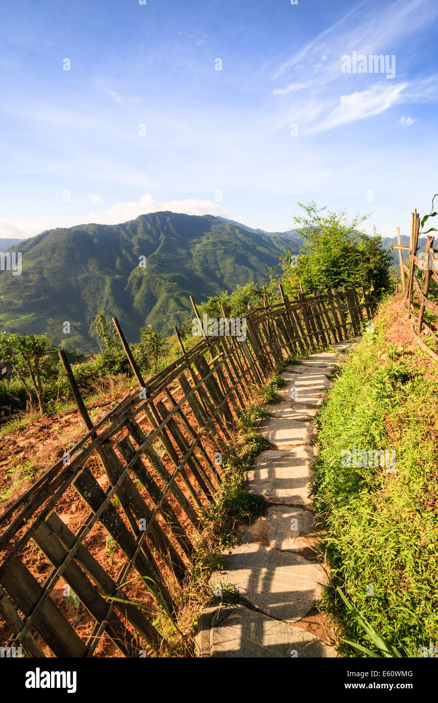 Chinese mountains and stone pathway Stock Photo - Alamy