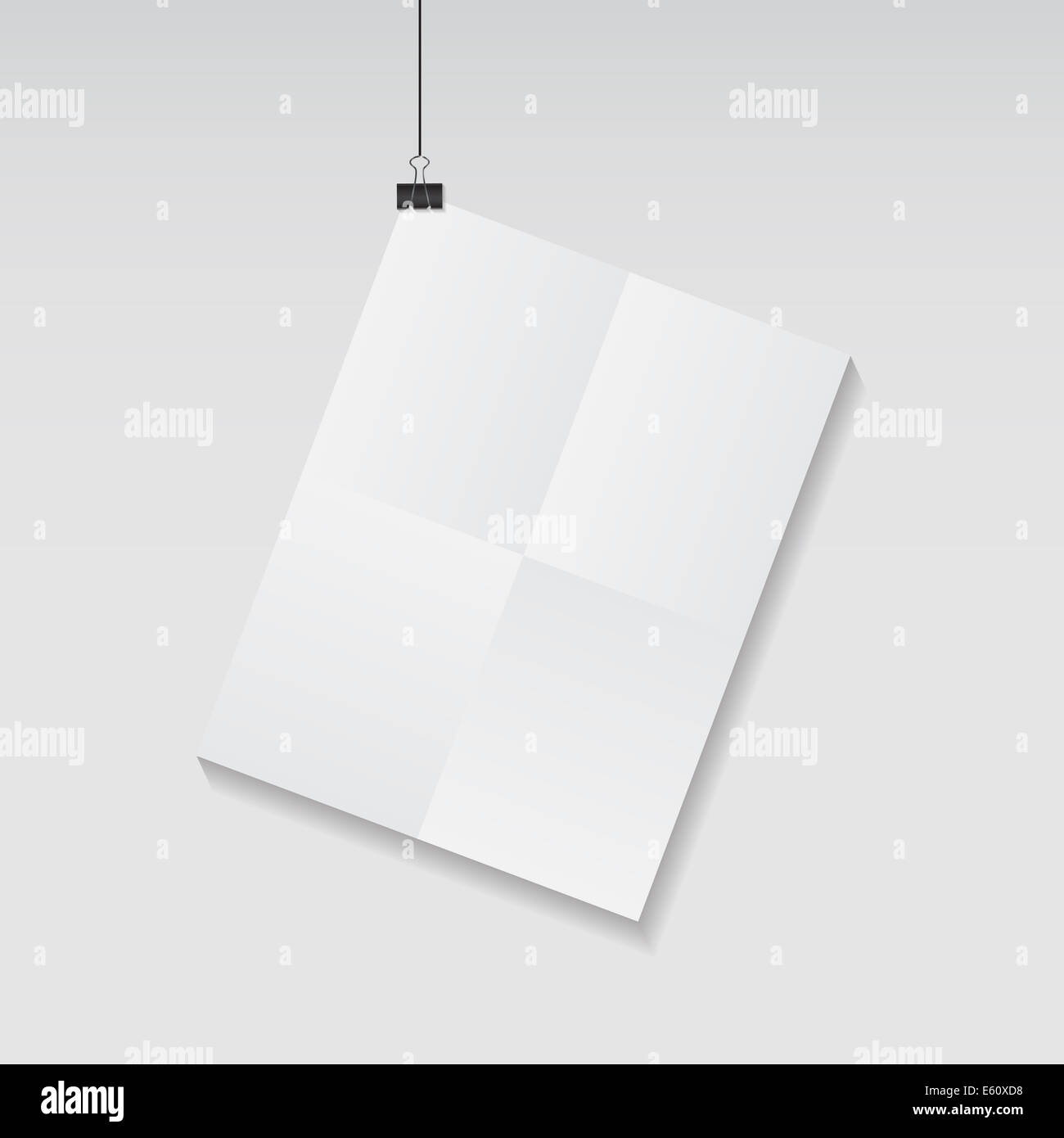 White Blank Page with Clip Vector Illustration Stock Photo - Alamy