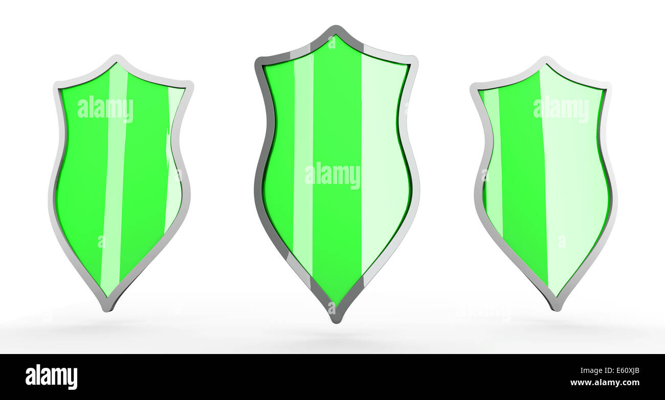Three Shields for protection Stock Photo - Alamy
