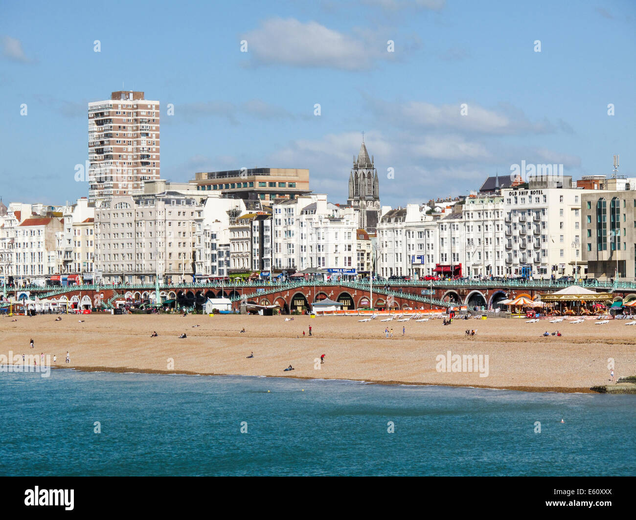 South coast seaside landscape: view of Brighton skyline, seafront ...