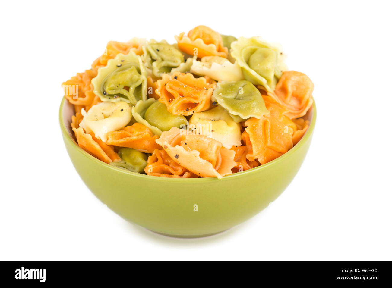 Bowl of Tortellini, Tortellini, Tricolor, Tricolore Pasta Stock Photo ...