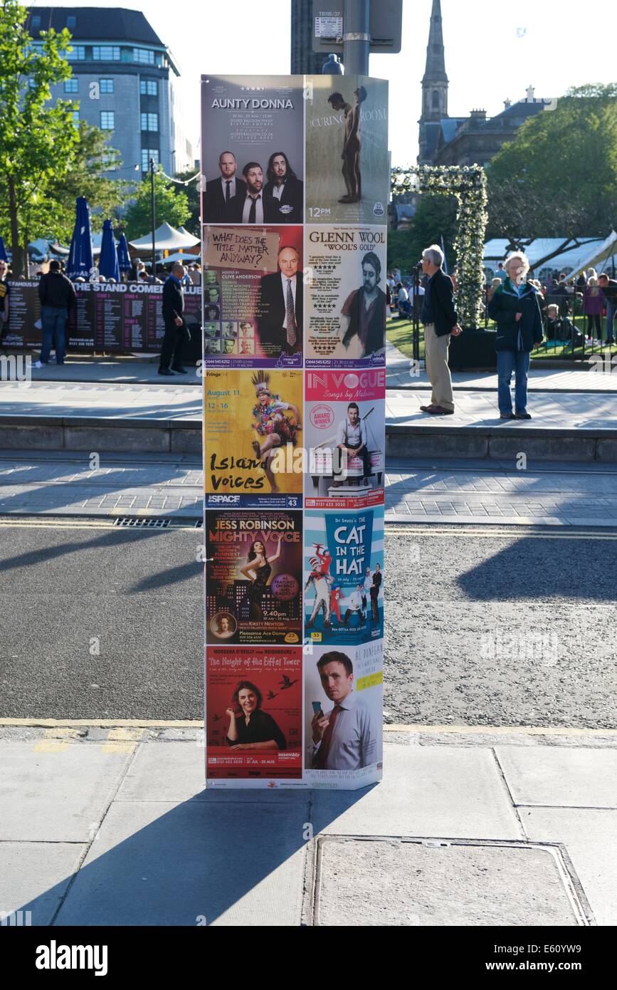 Posters advertising Edinburgh Fringe Festival performances attached to ...