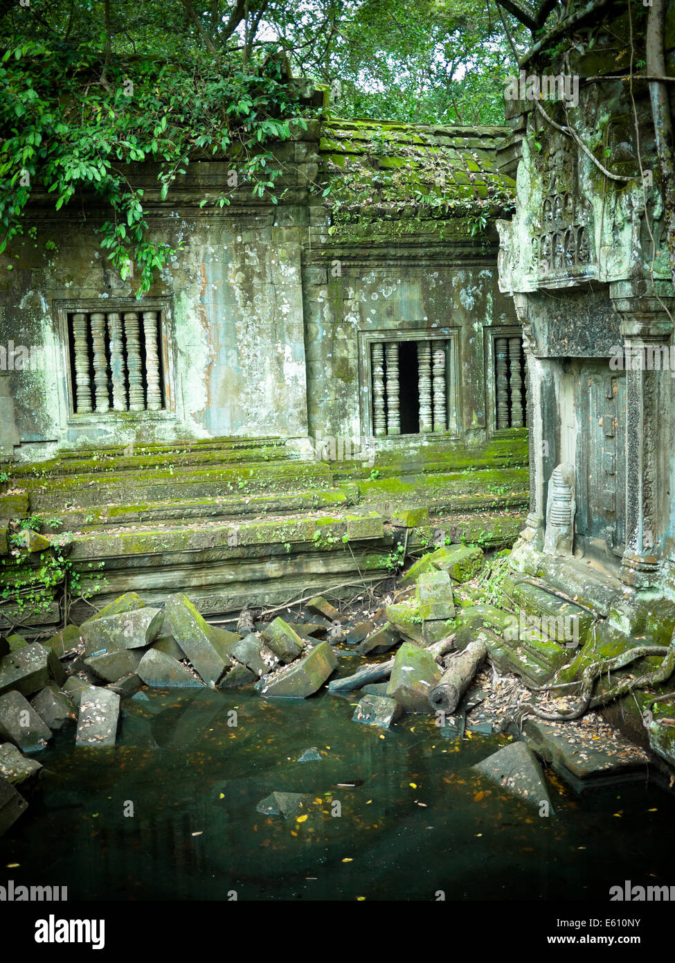 The ruins of Beng Mealea (Bung Mealea), an Angkor style temple, located ...