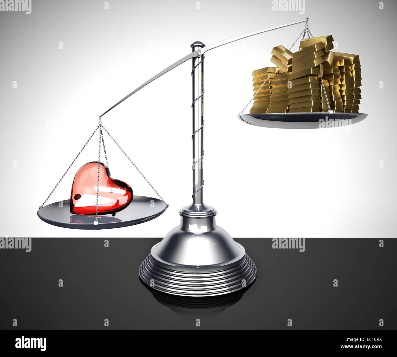 Balance with the weight of the glass heart that exceeds that of many ...