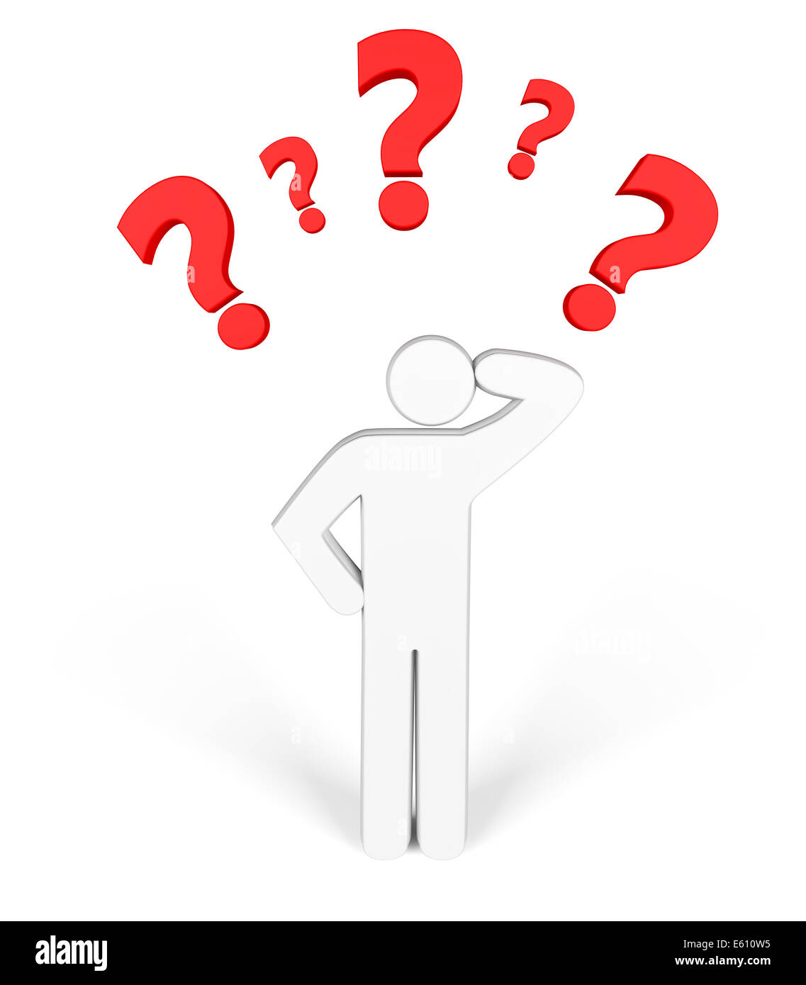 Man thinking question marks hi-res stock photography and images - Alamy