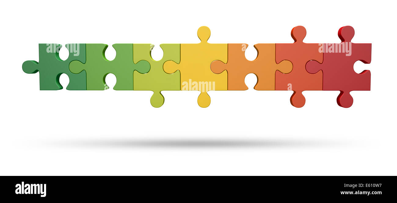 Energy scale formed from pieces of the puzzle, white background Stock ...