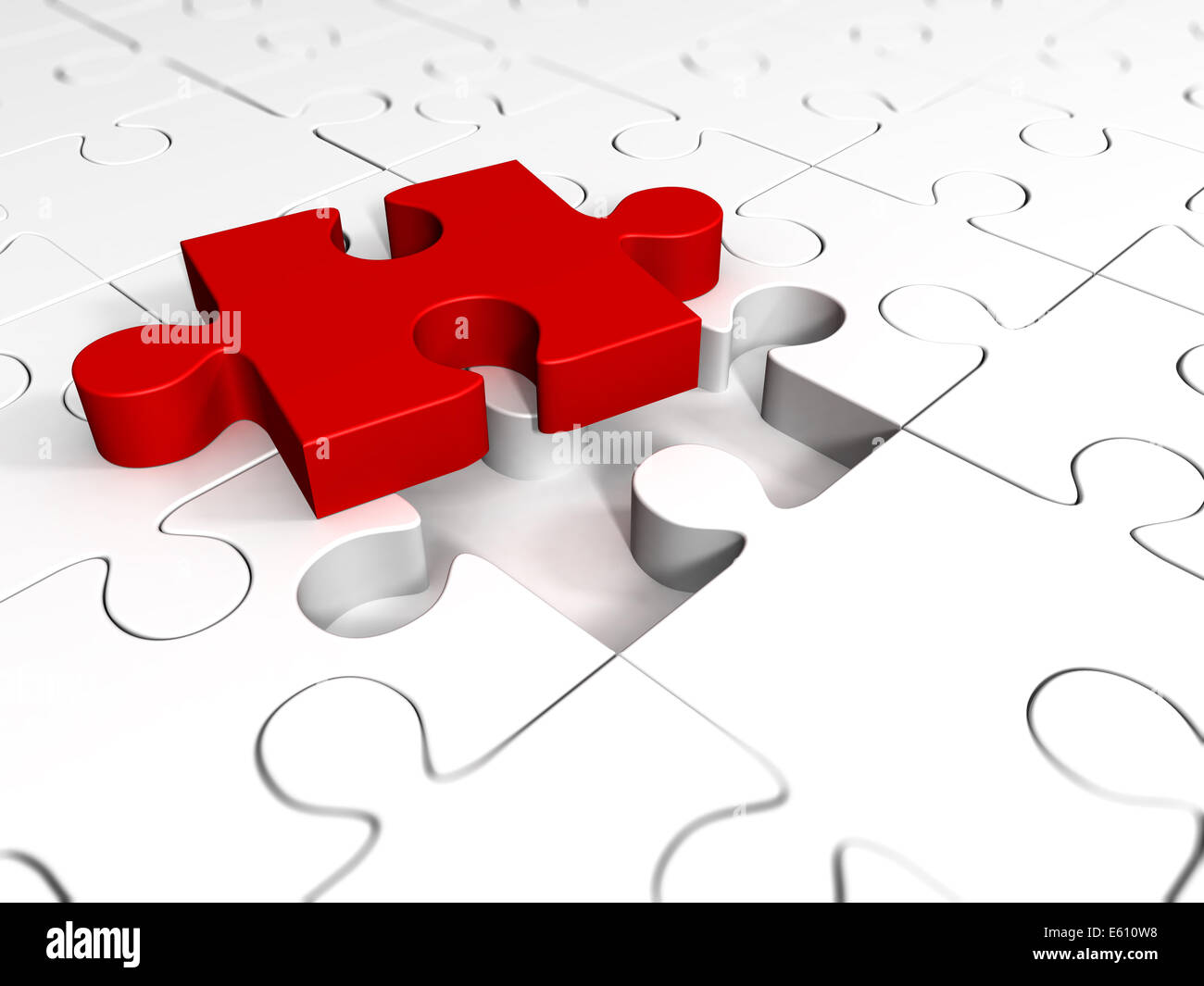 The missing piece of the puzzle is a red piece Stock Photo - Alamy