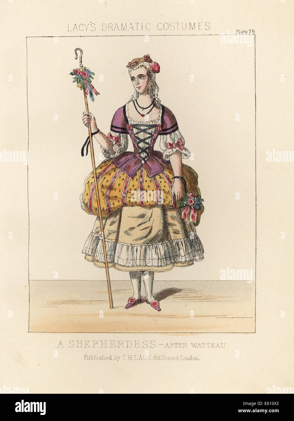 Shepherdess costume after Watteau, 18th century Stock Photo - Alamy