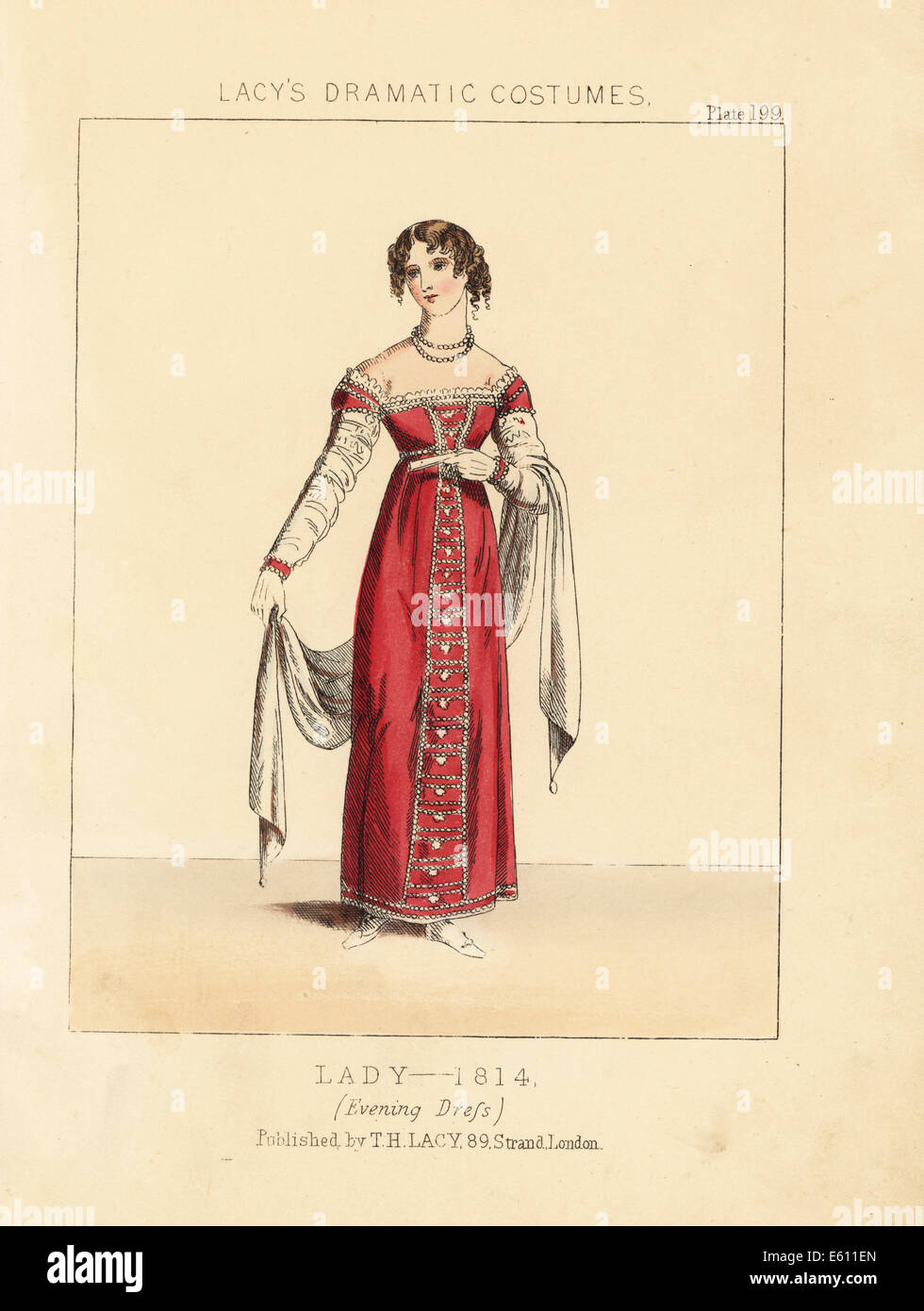 Regency lady in evening dress, 1814 Stock Photo - Alamy