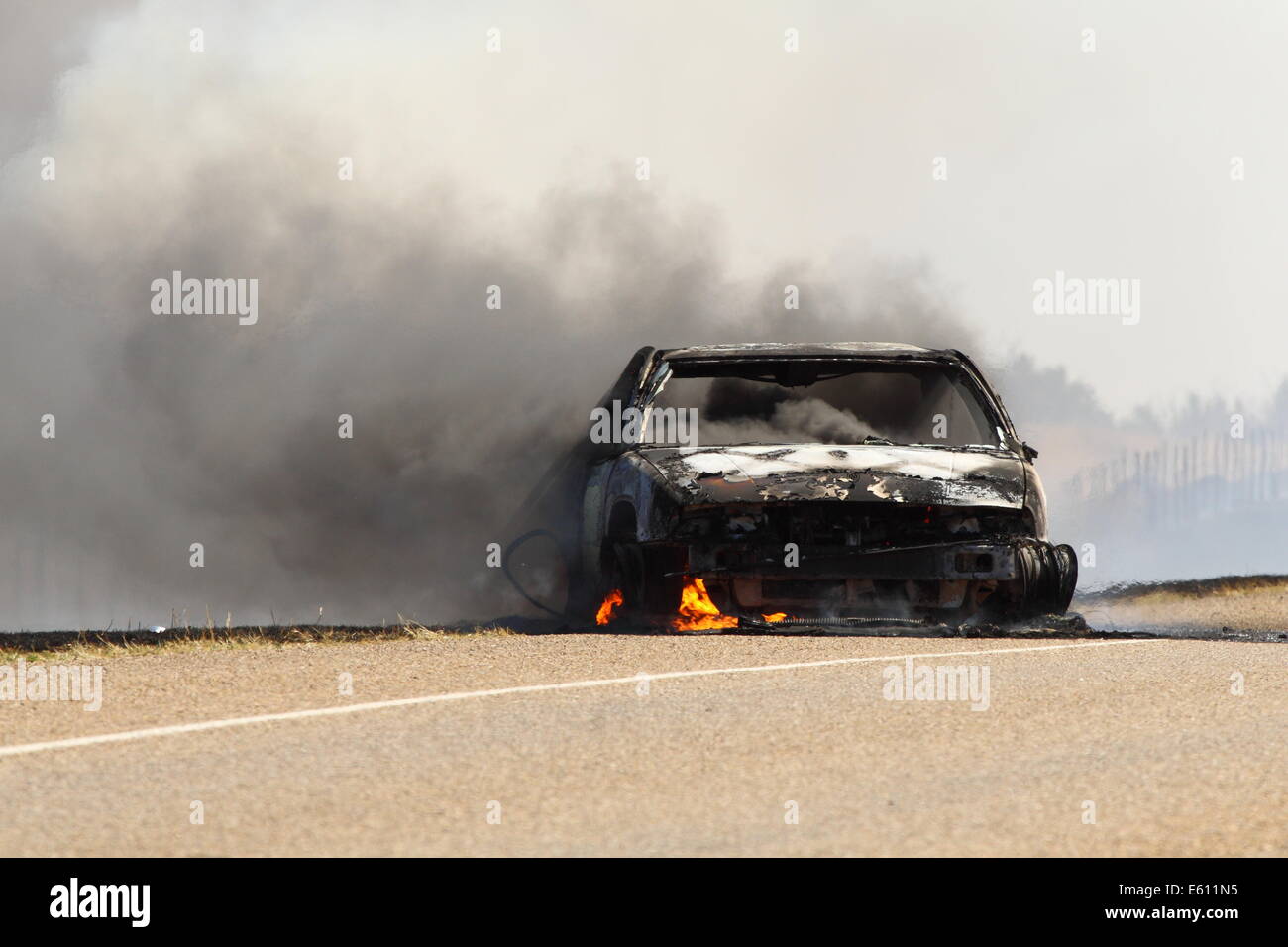 Car fire road hi-res stock photography and images - Alamy