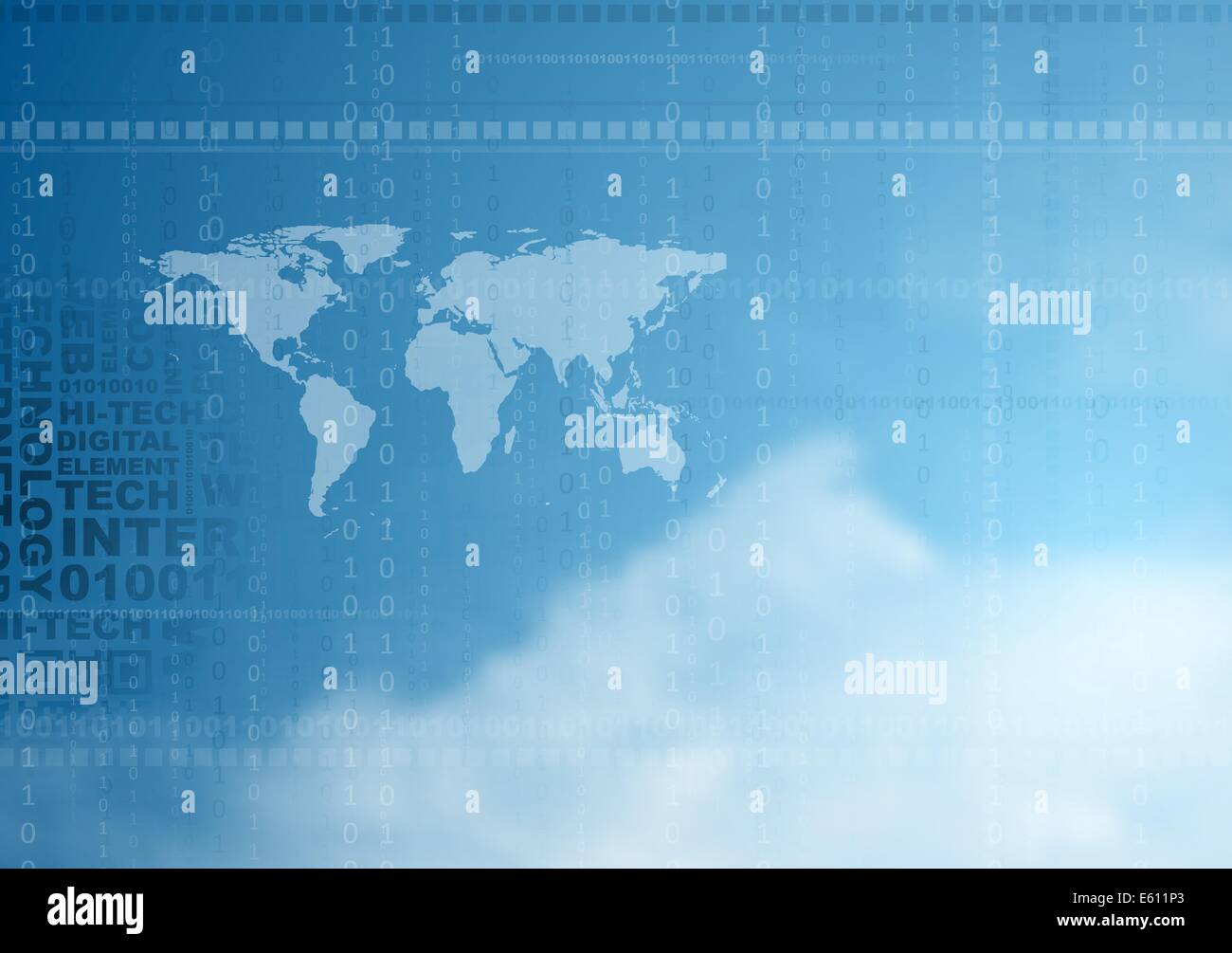 Hi-tech abstract background in cloudy sky. Vector Stock Photo - Alamy