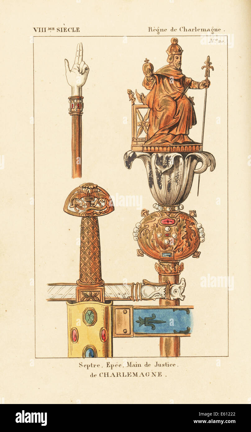 Sceptre, sword and hand of justice of Charlemagne Stock Photo - Alamy