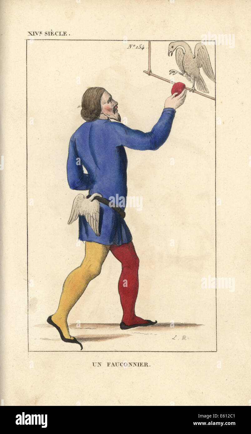 Falconer, 14th century Stock Photo - Alamy