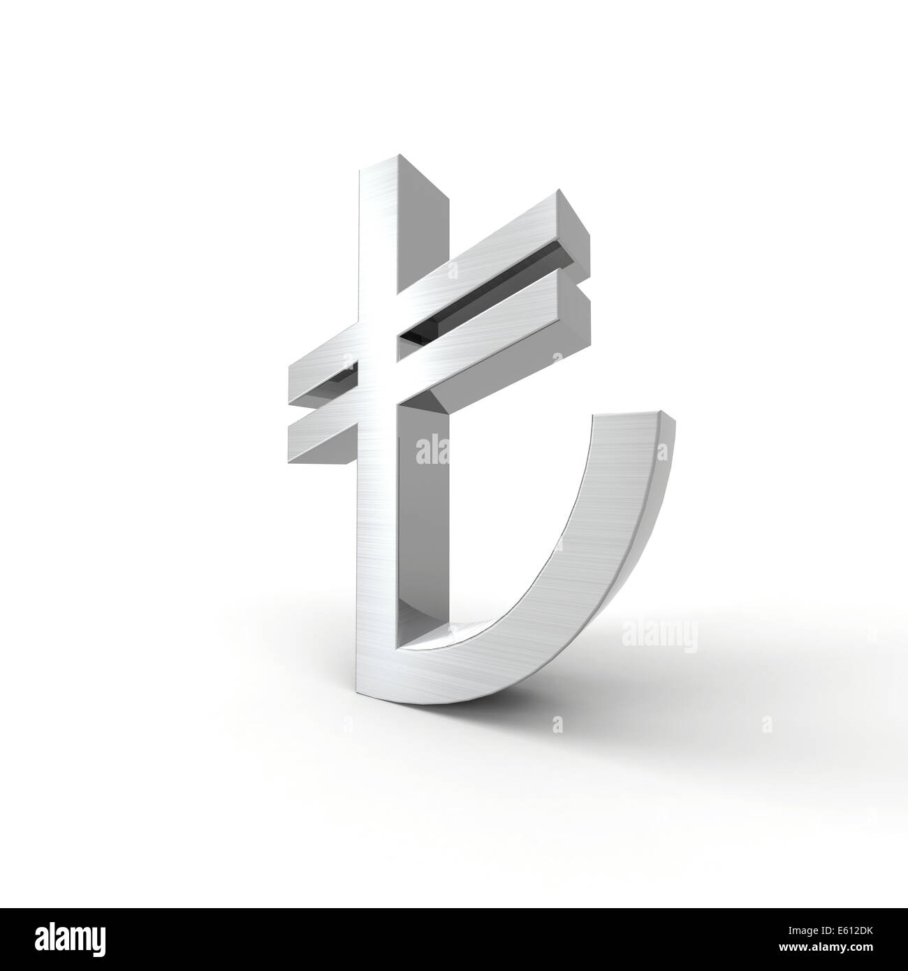 Silvered Turkish Lira Symbol with white background Stock Photo - Alamy