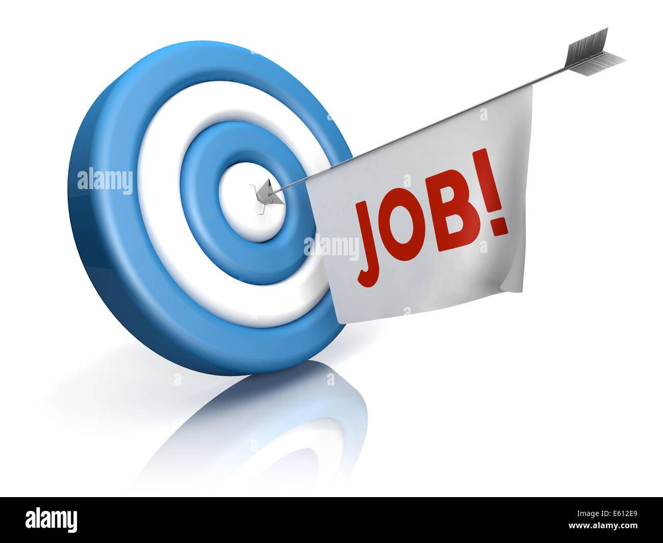 A blue-white target with arrow and job word in a flag Stock Photo - Alamy