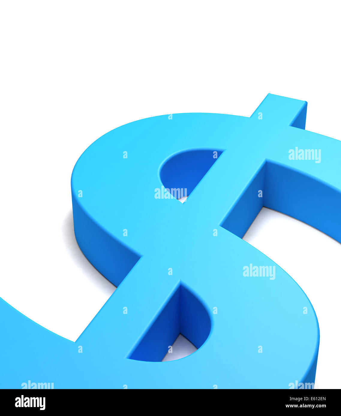 Blue dollar symbol seen close up, white background Stock Photo - Alamy