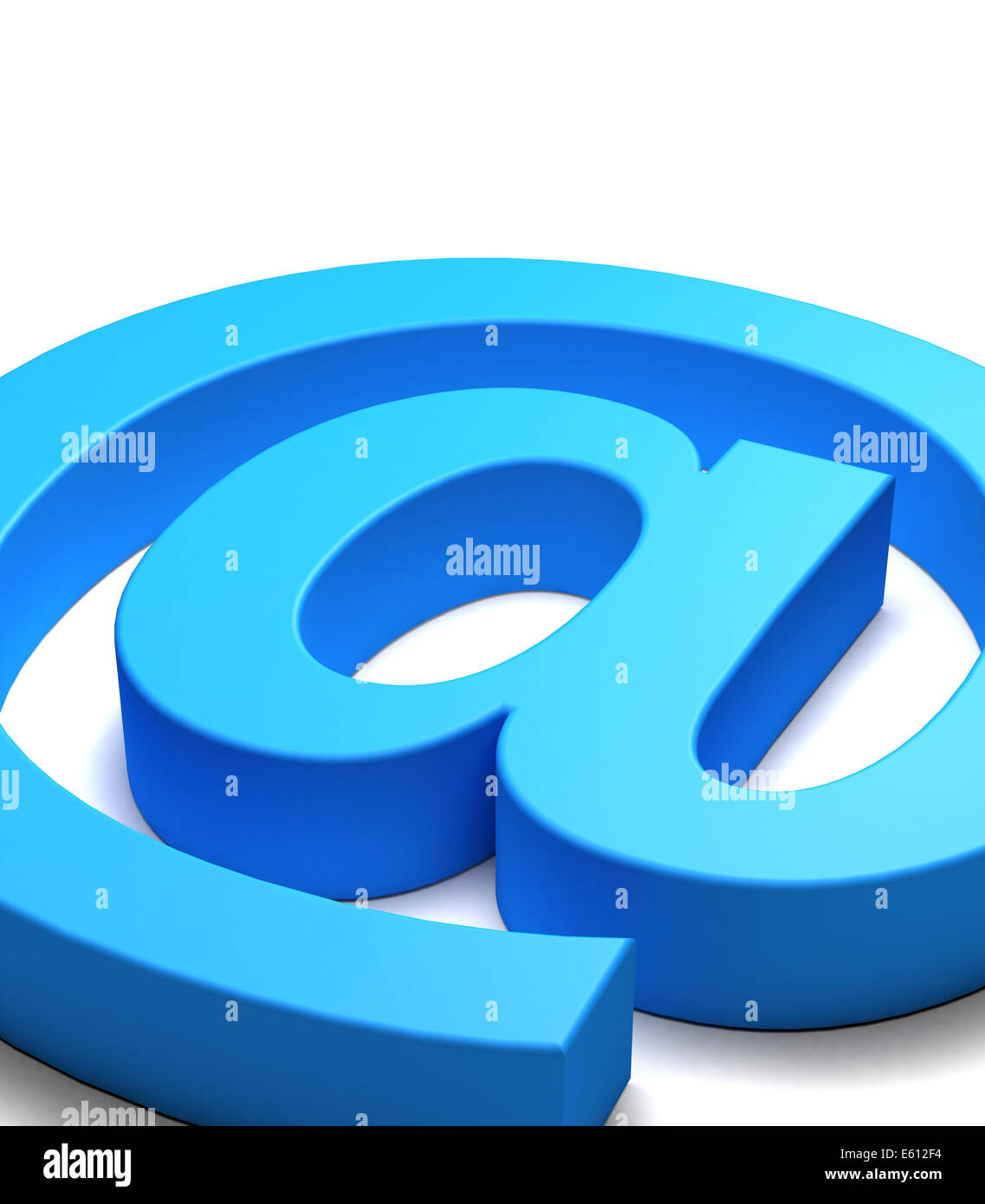 Blue mail symbol seen close up, white background Stock Photo - Alamy