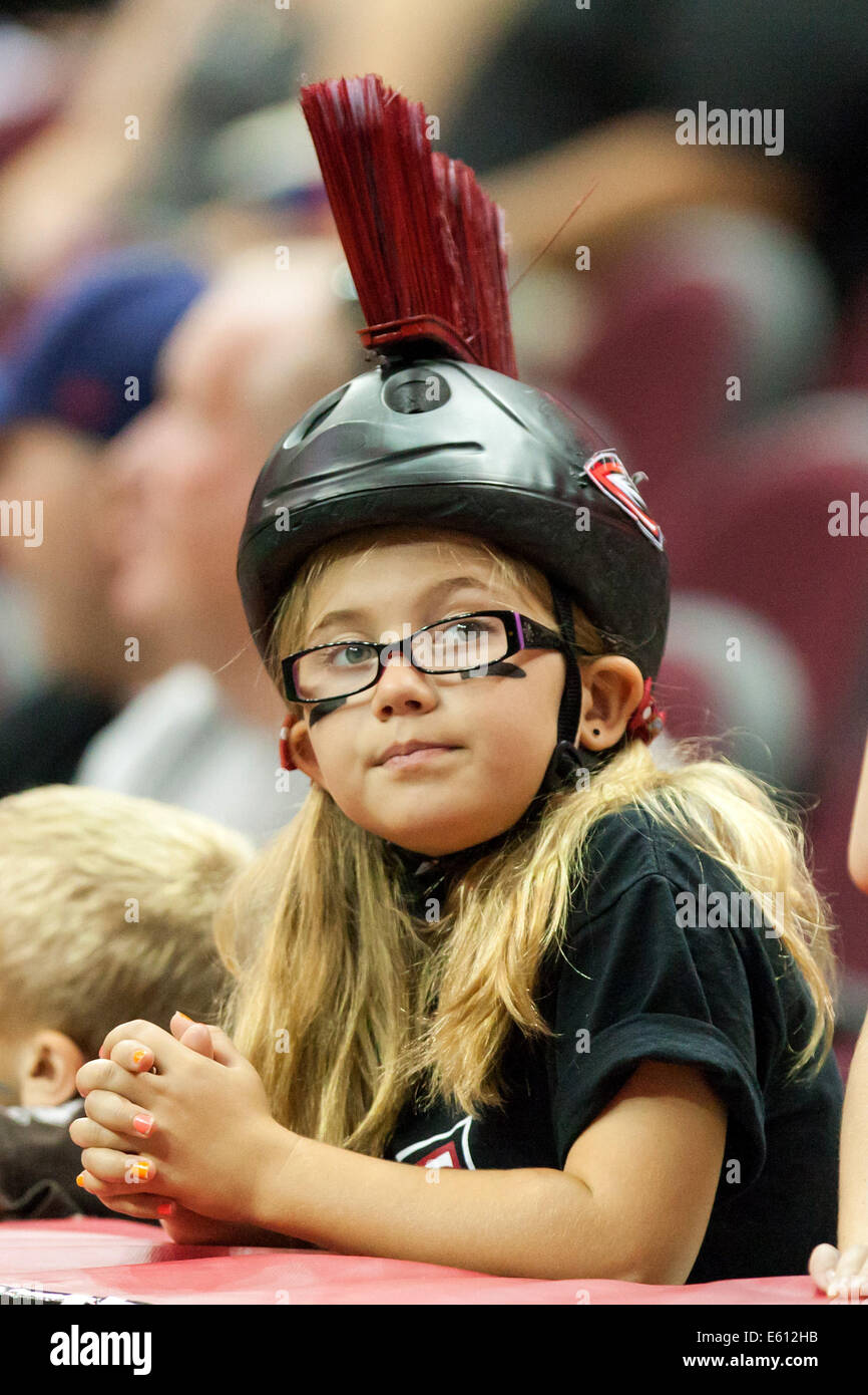 Cleveland, Ohio, USA. 10th Aug, 2014. A young Gladiators fan prior to ...