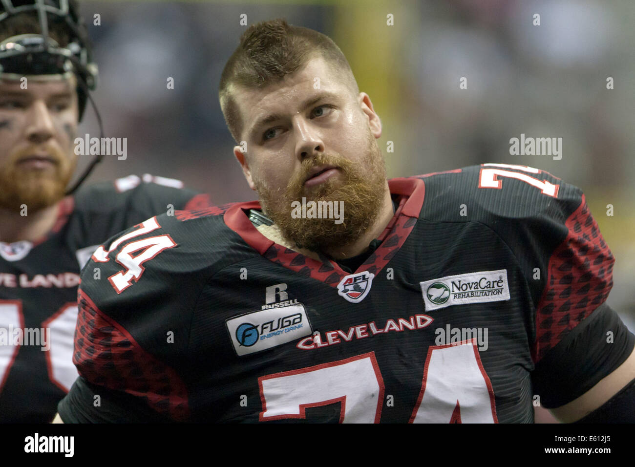 Cleveland, Ohio, USA. 10th Aug, 2014. Cleveland OL SHANNON BREEN (74) during the first quarter ...