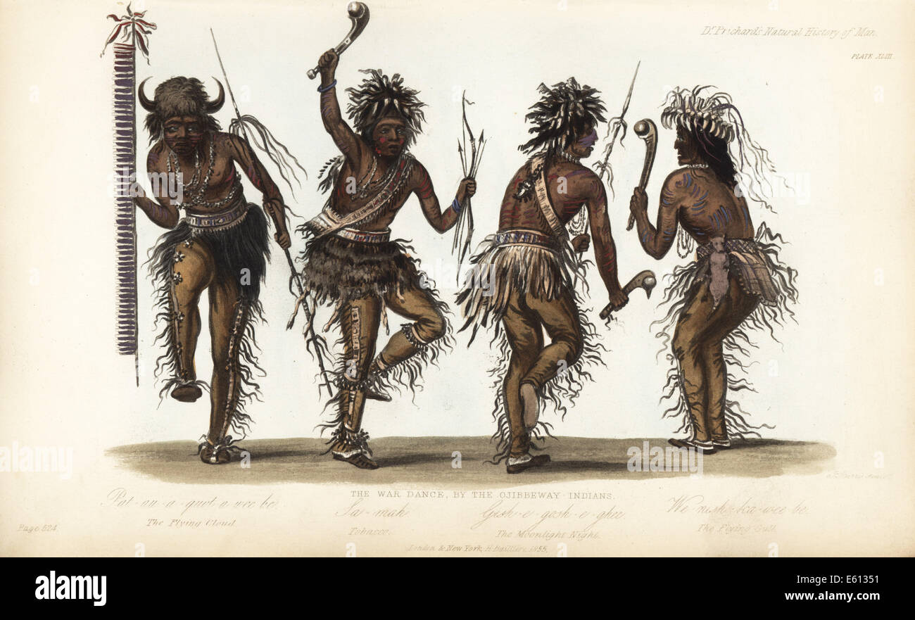 War dance of the Ojibwe nation (Ojibbeway indians Stock Photo - Alamy