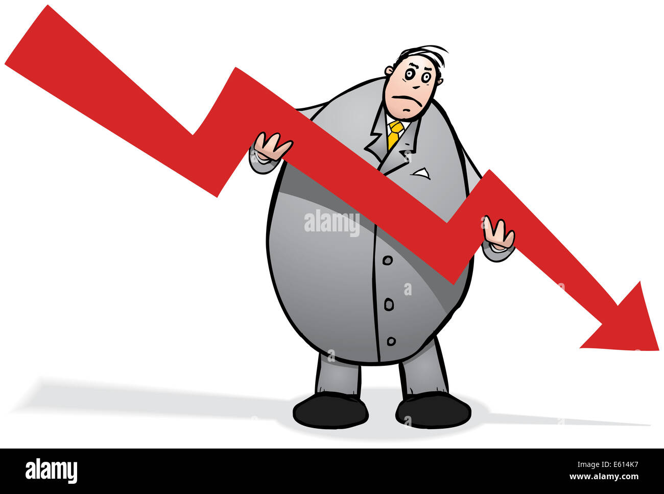 Downward graph man Cut Out Stock Images & Pictures - Alamy