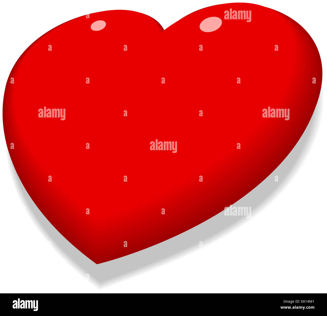Illustration of a huge heart with shadow Stock Photo - Alamy