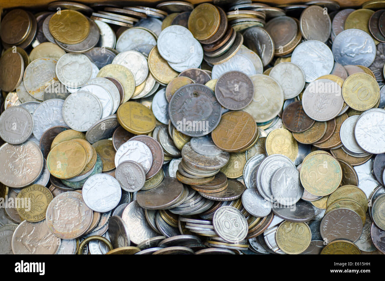 Group of old metal money Stock Photo - Alamy