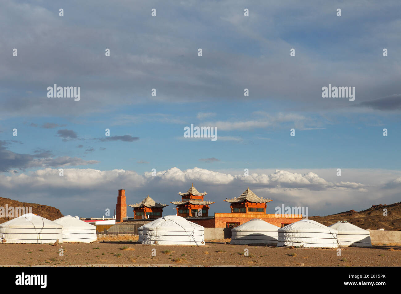 Yurt camp at the Ongi Khiid Monastery, Ongi river valley, Central ...