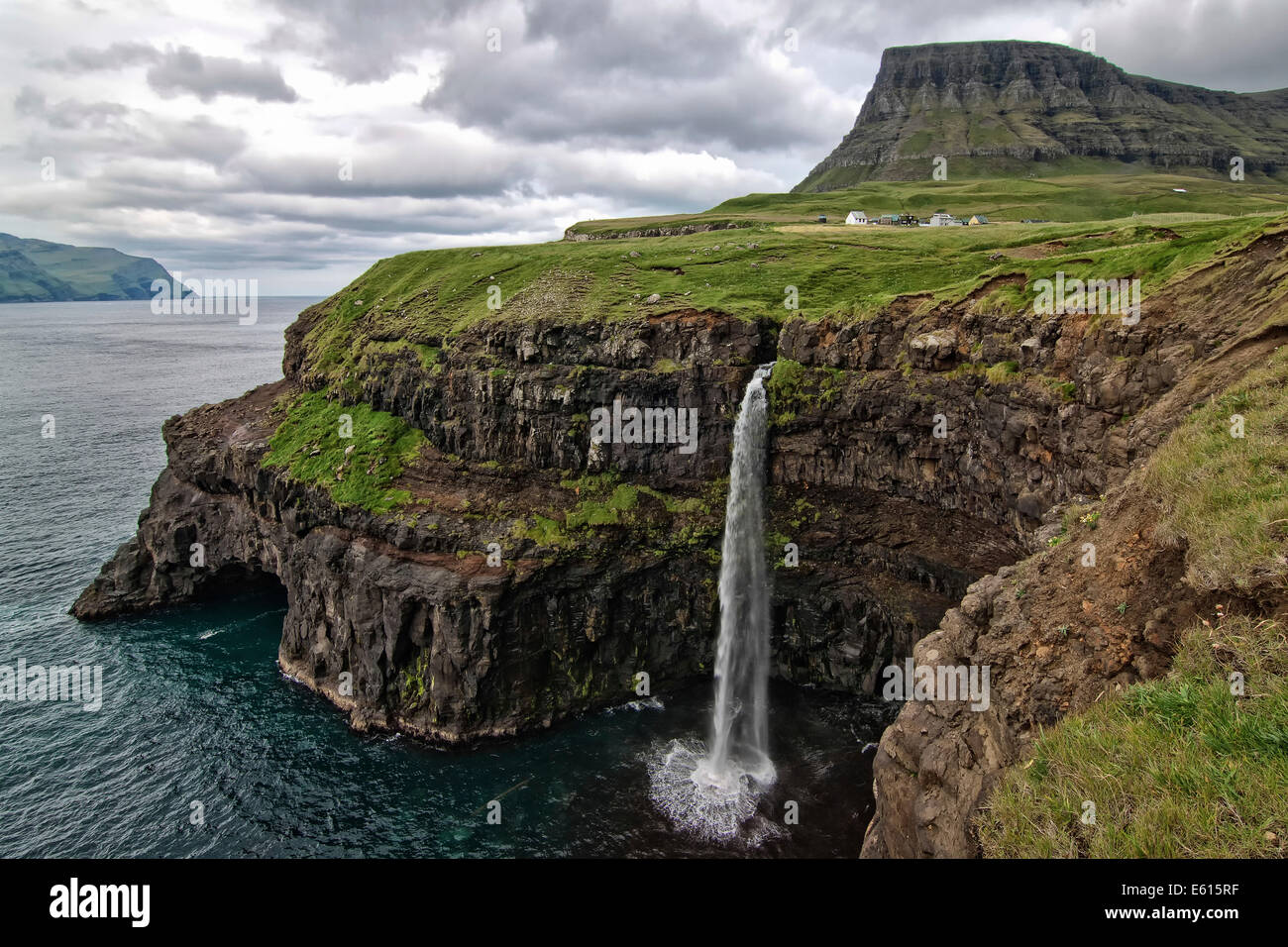 Waterfall, Gásadalur, Vágar, Faroe Islands, Denmark Stock Photo - Alamy