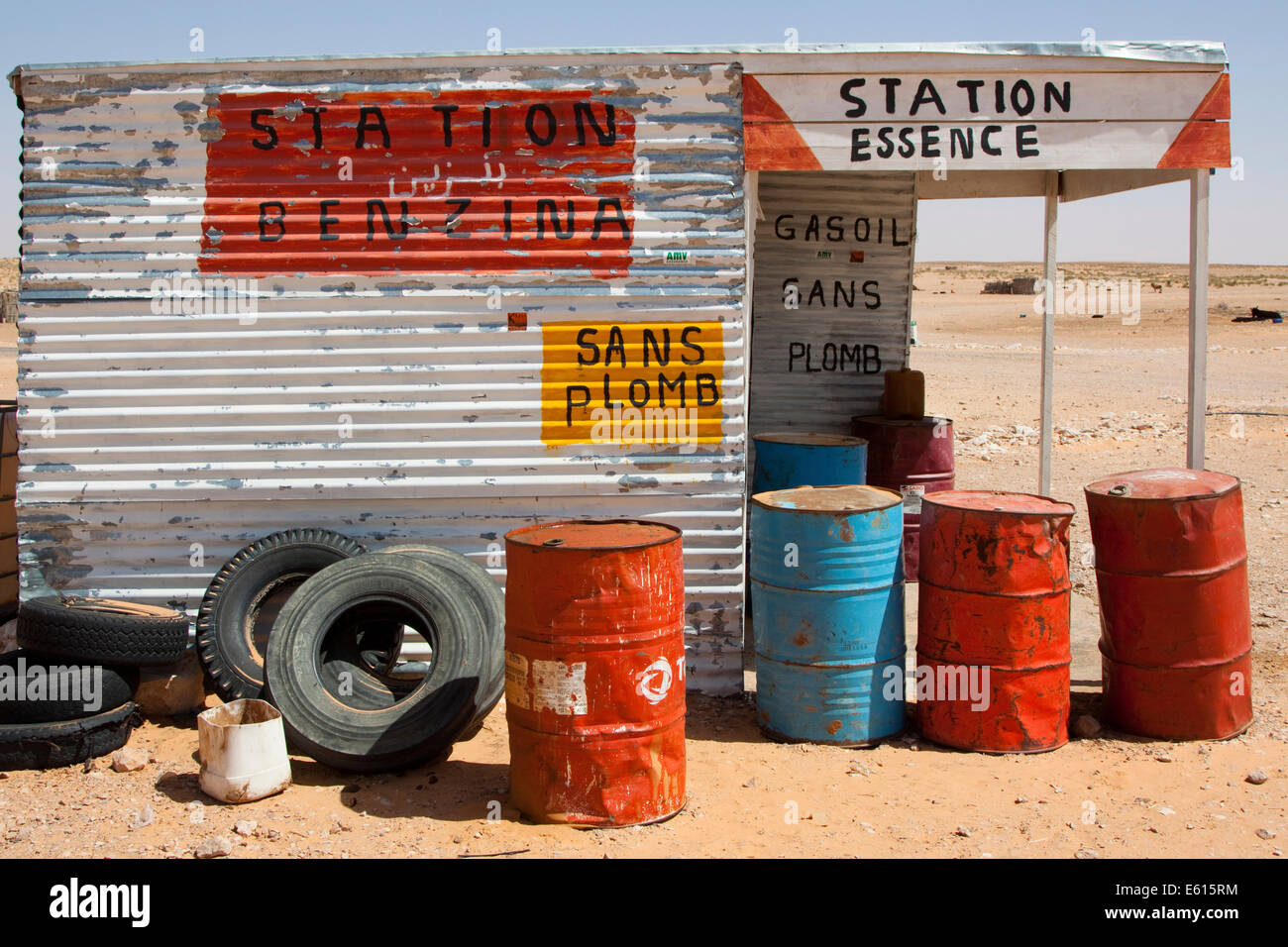 Simple gas station, Tunisia Stock Photo - Alamy