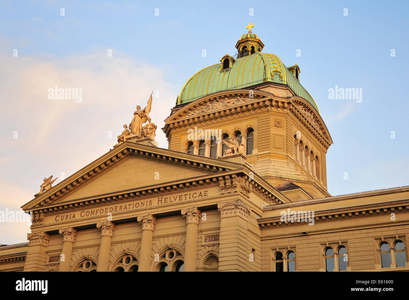 Lettering on the Federal Palace of Switzerland, parliament building ...