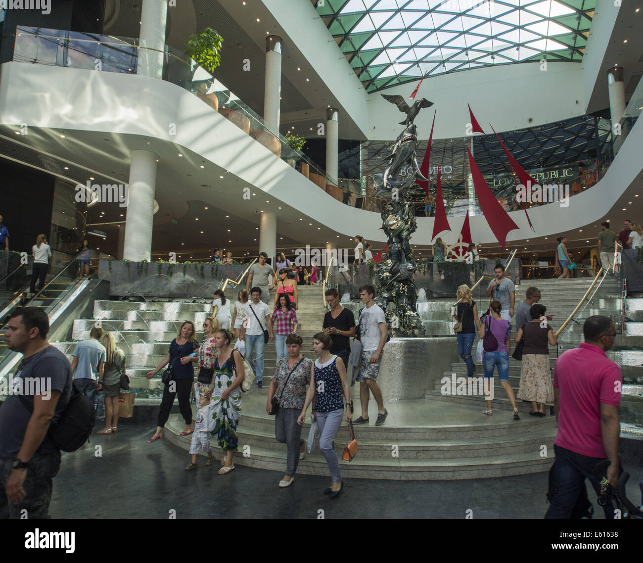 Interior of Ocean Plaza. 10th Aug, 2014. -- One of the biggest shopping ...