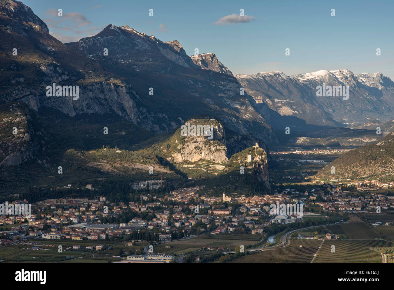 Cliffs with the ruins of Arco Castle or Castello di Arco above Arco ...