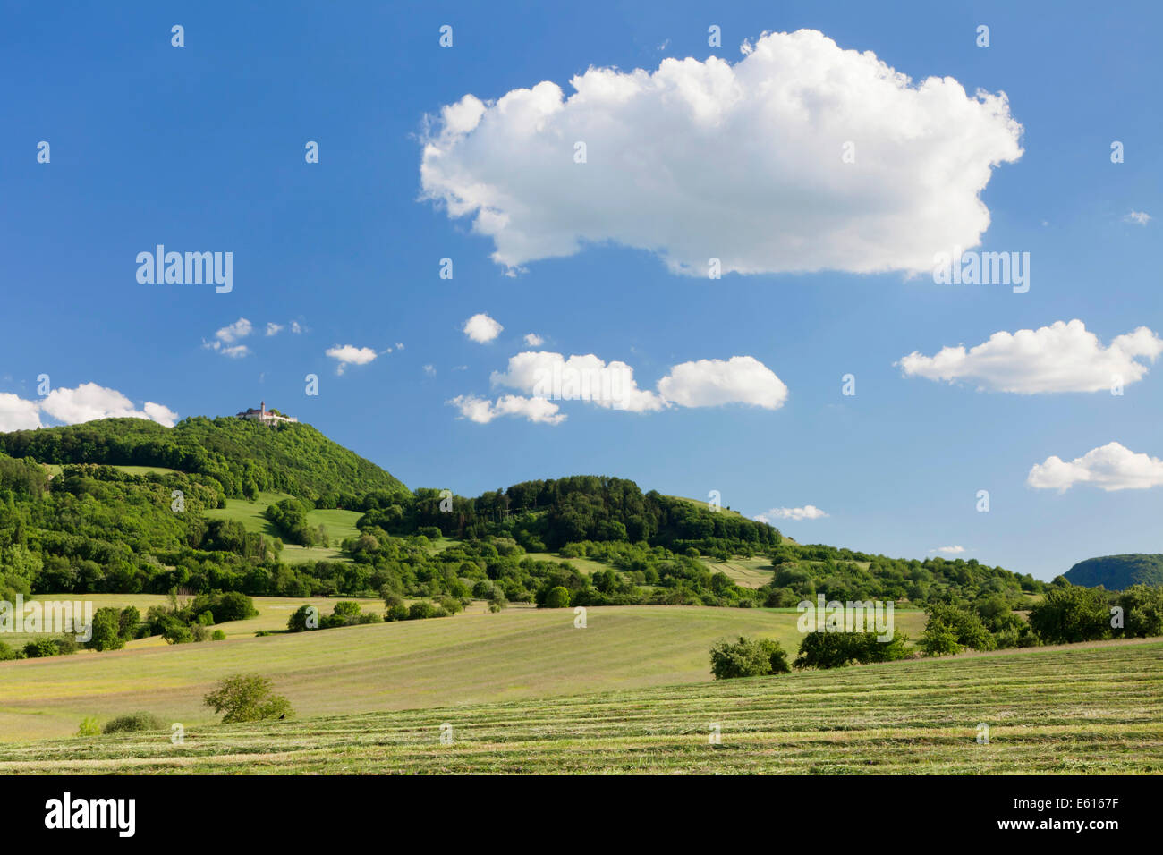 Swabian Alb with Burg Teck castle, Baden-Württemberg, Germany Stock ...