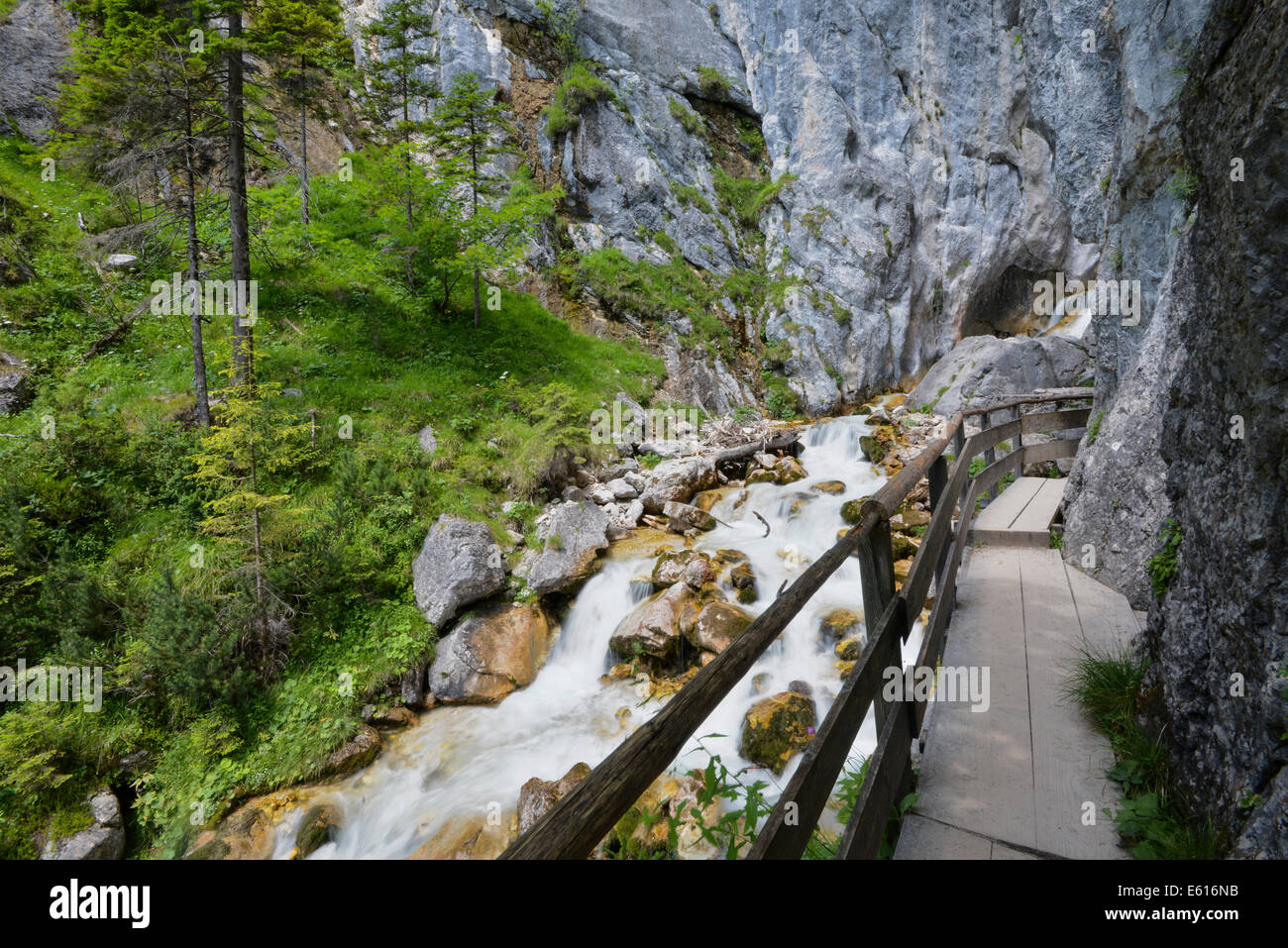 Silberkarklamm Gorge, viewing platform, Dachstein, Ramsau, Styria ...