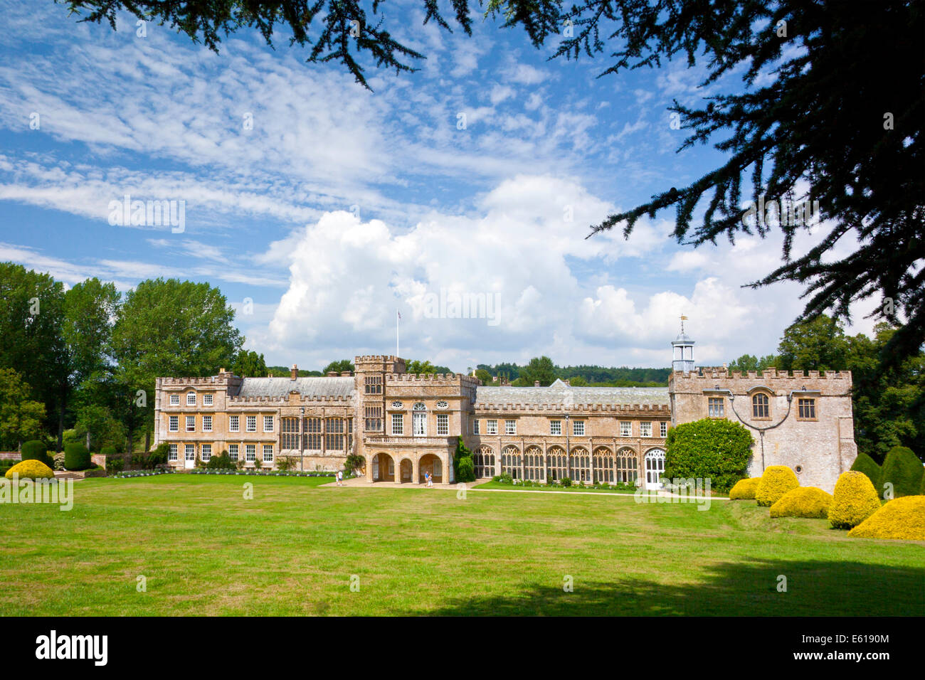 The front facade of Forde Abbey, a former Cistercian monastery in ...